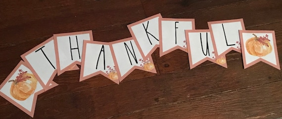 Thankful Banner Printable | Etsy