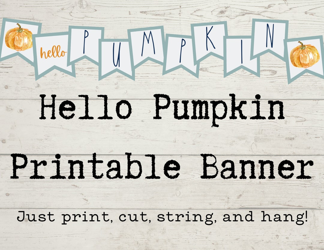 Hello Pumpkin Banner Printable - Etsy