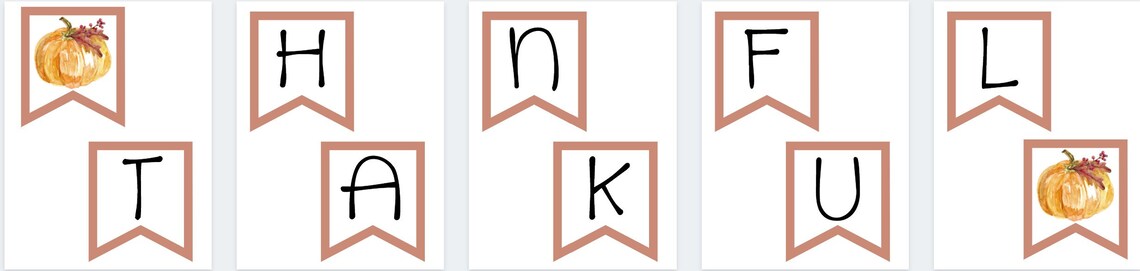 Thankful Banner Printable - Etsy