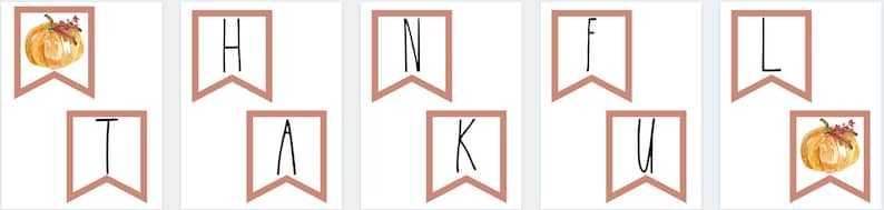 Thankful Banner Printable - Etsy