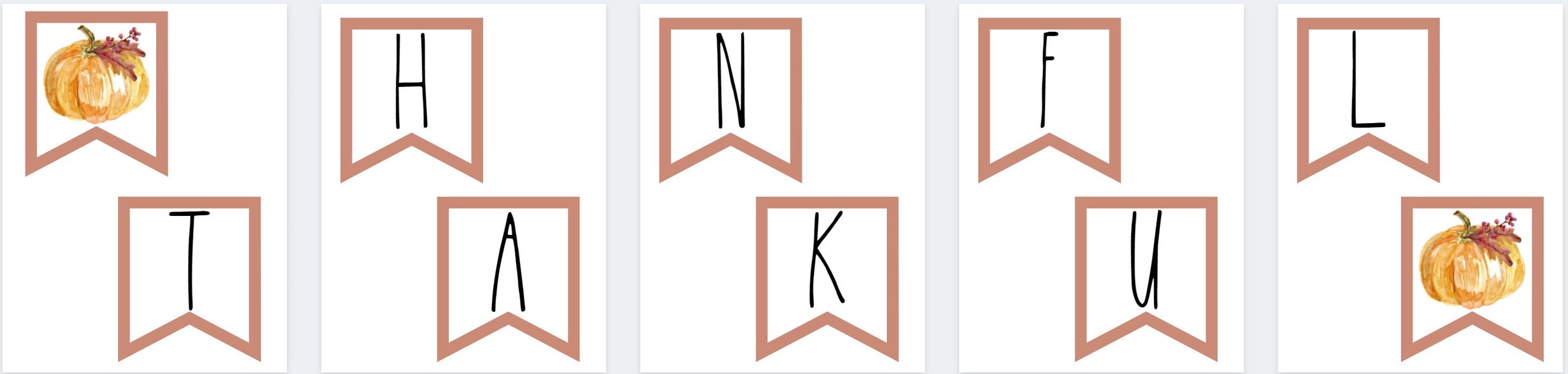 Thankful Banner Printable - Etsy