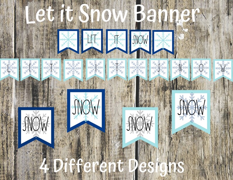 Let It Snow DIY Banner Printable - Etsy