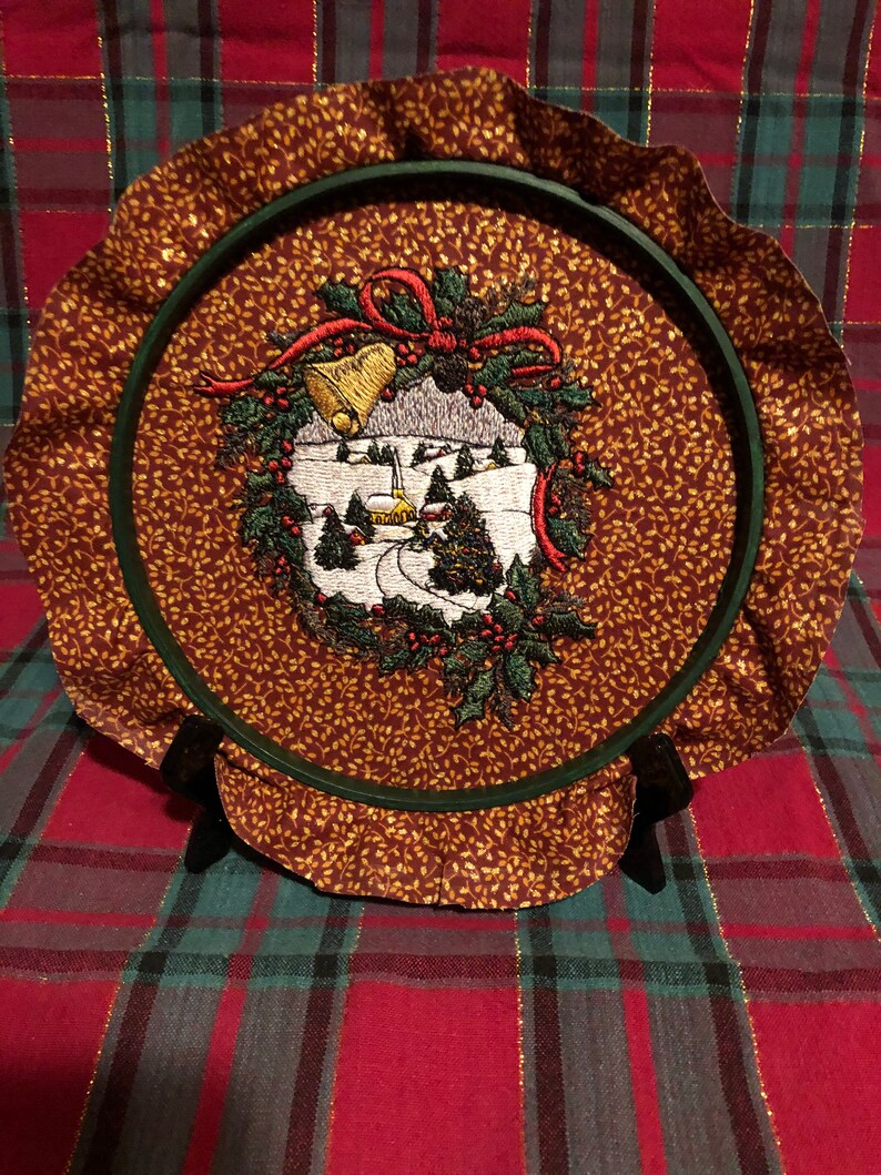 Embroidered Country Christmas Scene Framed - Made in Montana ...