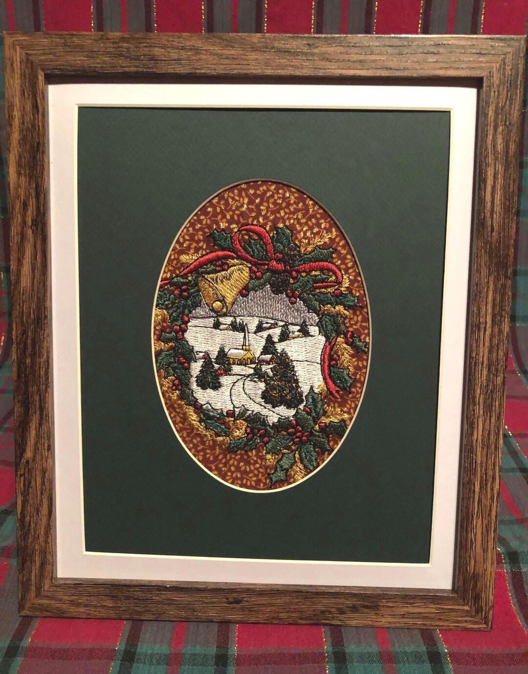 Embroidered Country Christmas Scene Framed - Made in Montana ...