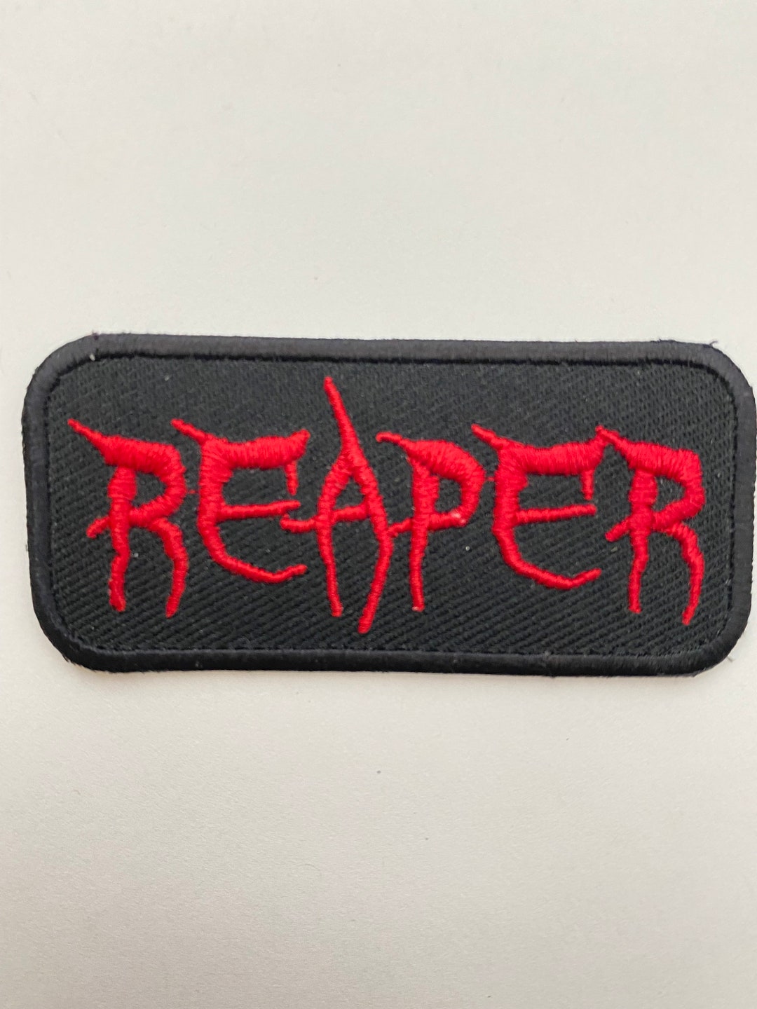 Biker Reaper Text Embroidered Iron on Sew on Patch Badge for Clothes ...