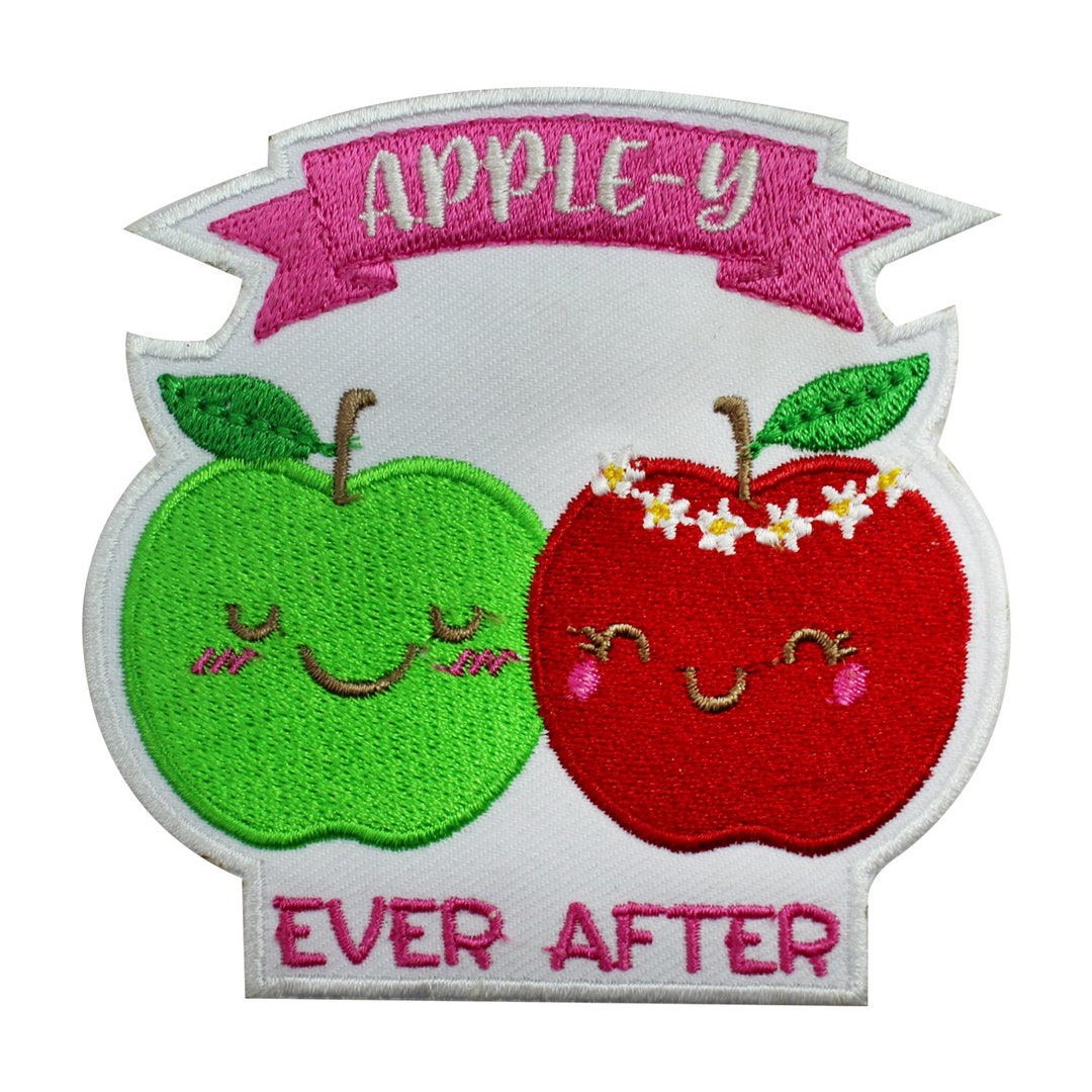 Apple-y Ever After Patch, Cool Patch Embroidered Iron on Sew on Patch ...
