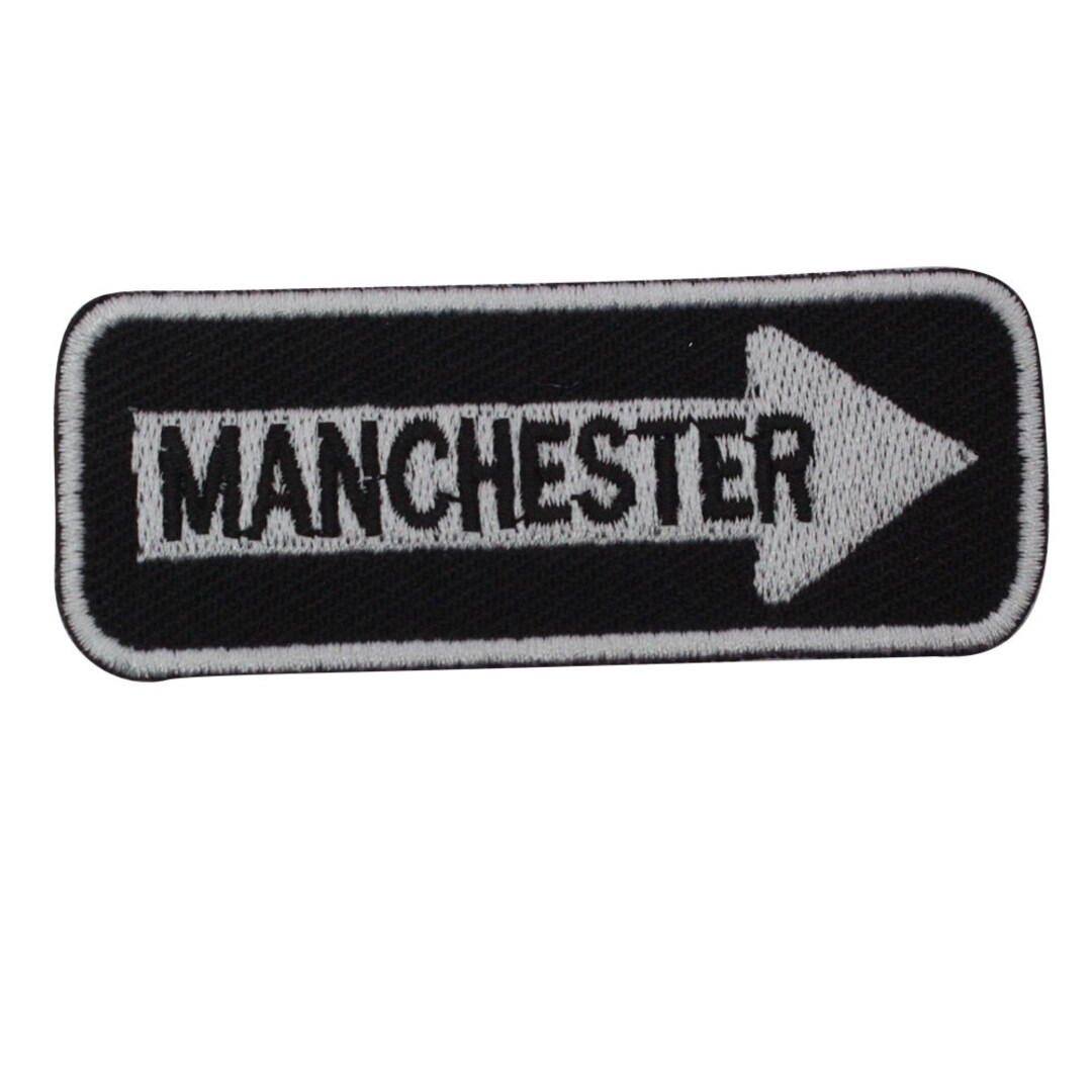 Manchester Road Sign Biker Embroidered Iron on Sew on Patch Badge for ...