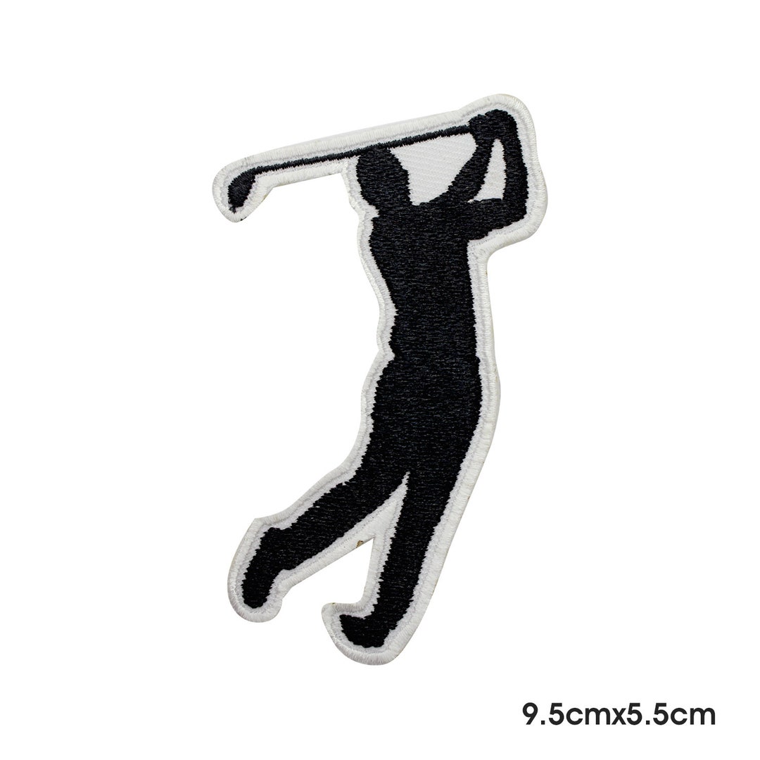 Golf Player Patch, Golf Silhouette Patch, Golf Patch Embroidered Iron ...