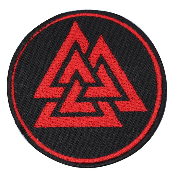 Viking Valknut Triangles Red Superhero Embroidered Iron on Sew | Etsy