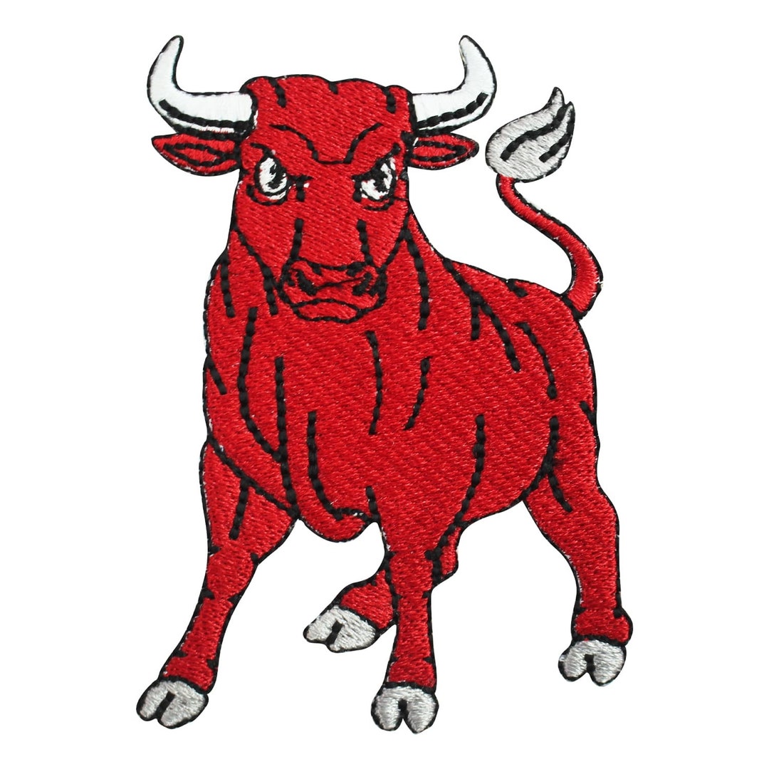 Bull Patch, Cute Bull Patch, Cow Patch Embroidered Iron on Sew on Patch ...