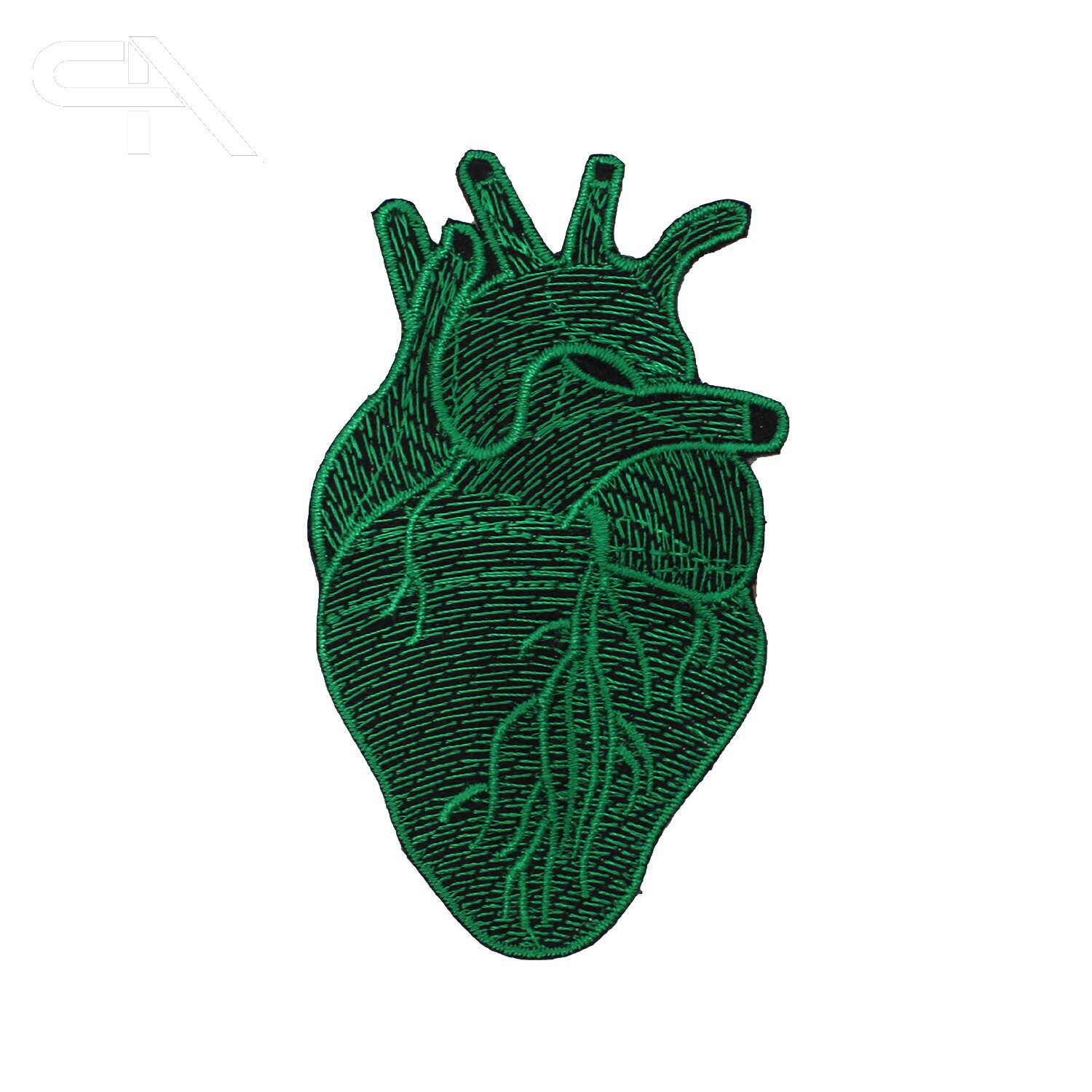 Human Heart Heart Patch Green Embroidered Iron on Sew on | Etsy