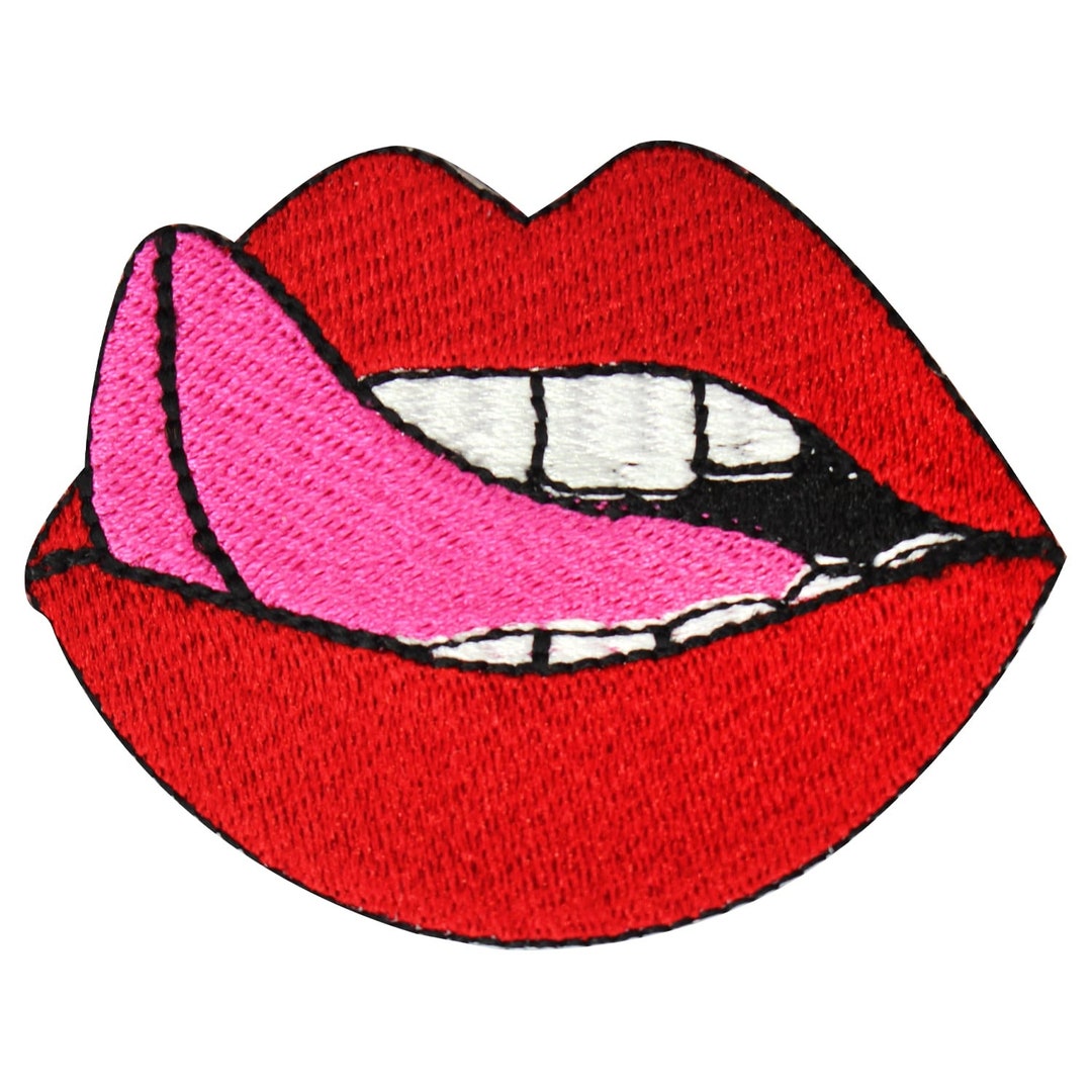 Lips Patch, Seducing Lips Patch, Cool Patch Embroidered Iron on Sew on ...