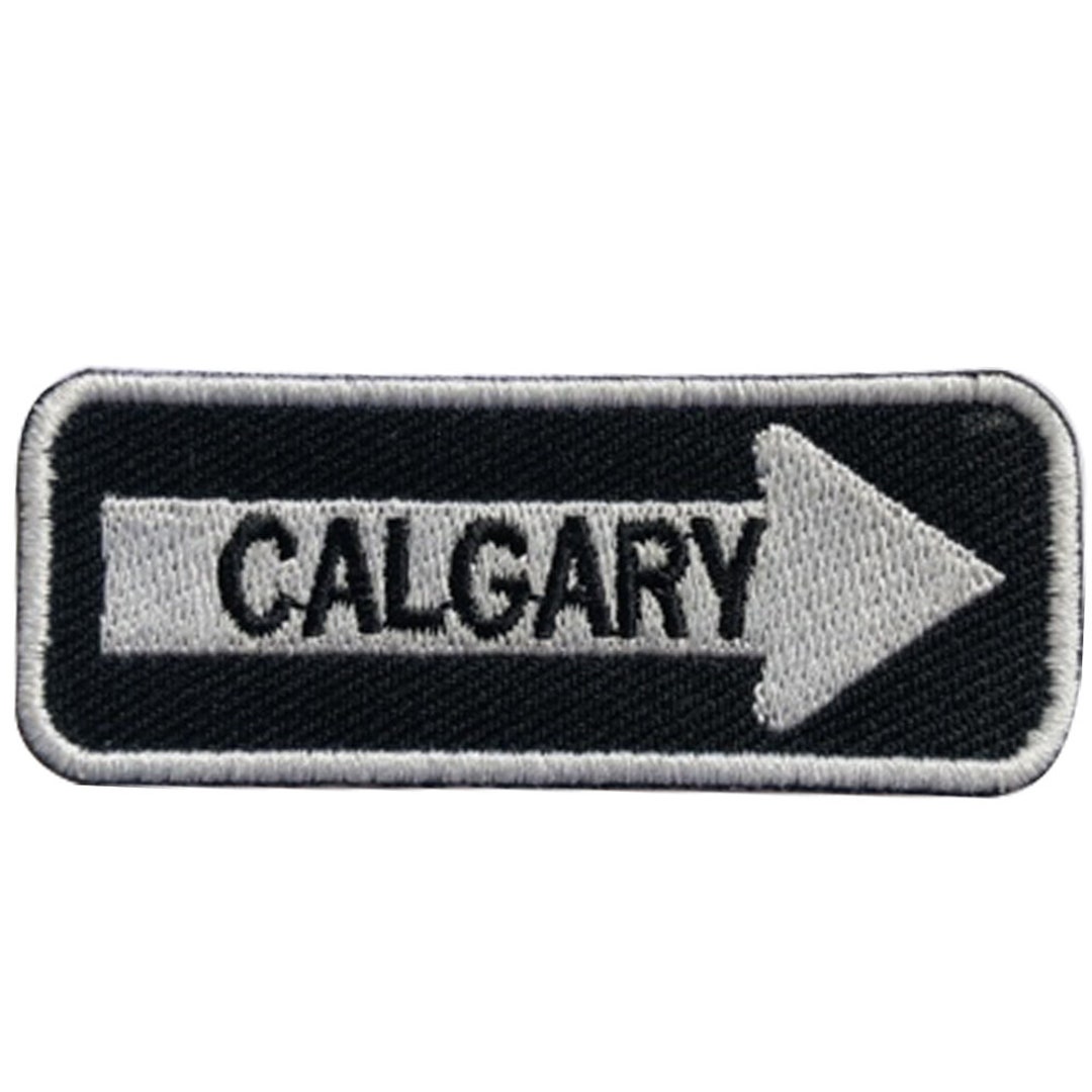 Calgary Road Sign Biker Embroidered Iron on Sew on Patch Badge for ...