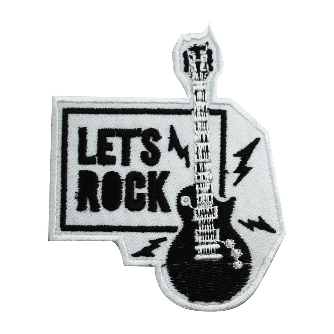 Let's Rock Patch, Funky Patch, Cool Patch Embroidered Iron on Sew on ...