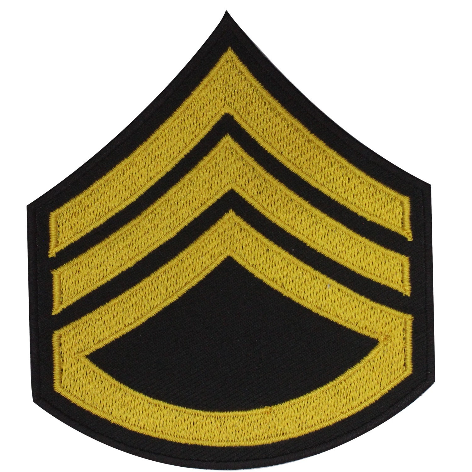 Military Stripe Patch Staff Sergeant Yellow Embroidered Iron on Sew on ...