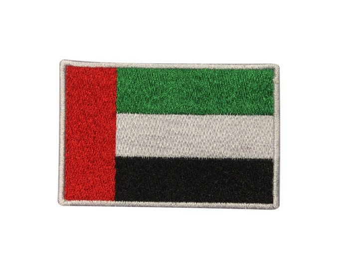 FLAG Patch Iron on Glue Embroidered Applique Emirates Arab United EAU ...