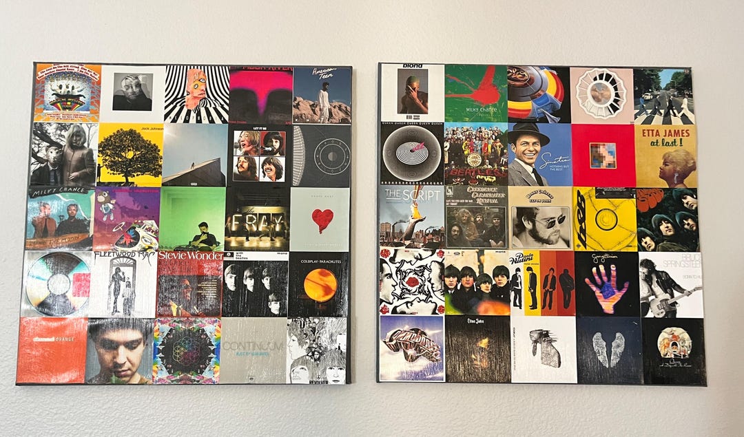 20” X 20” Handmade Album Cover Collage Artwork Canvas W/ the Beatles ...