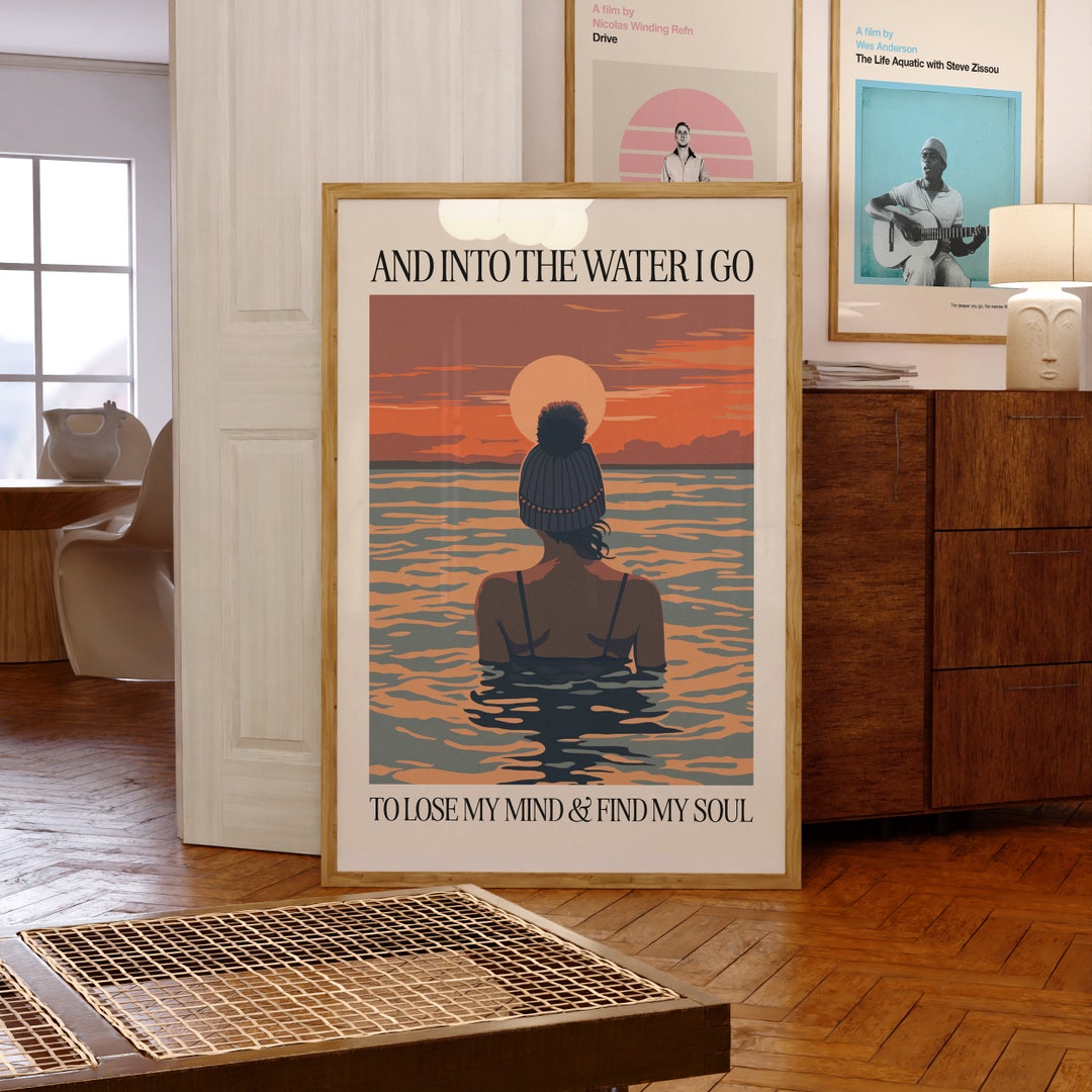 Open Water Swimming Art Print - Into the Water I Go to Lose My Mind and ...