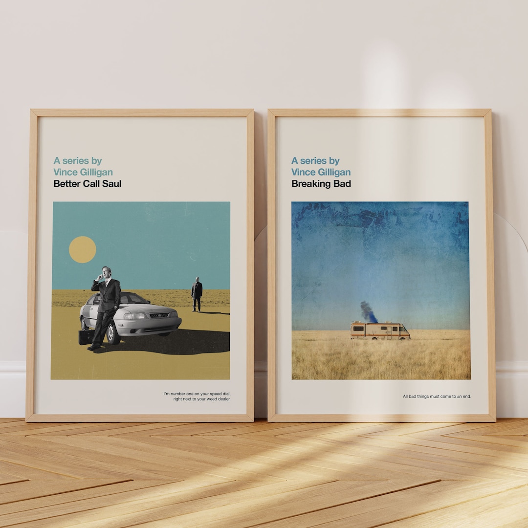 Breaking Bad & Better Call Saul Prints Set Movie Poster, Retro, Mid ...