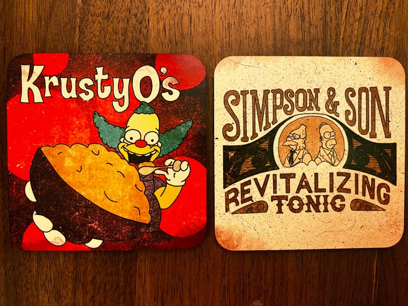 Vintage Simpsons Full Color Coasters - Etsy
