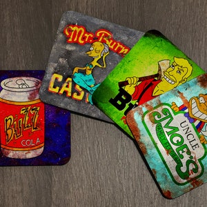 Vintage Simpsons Full Color Coasters - Etsy
