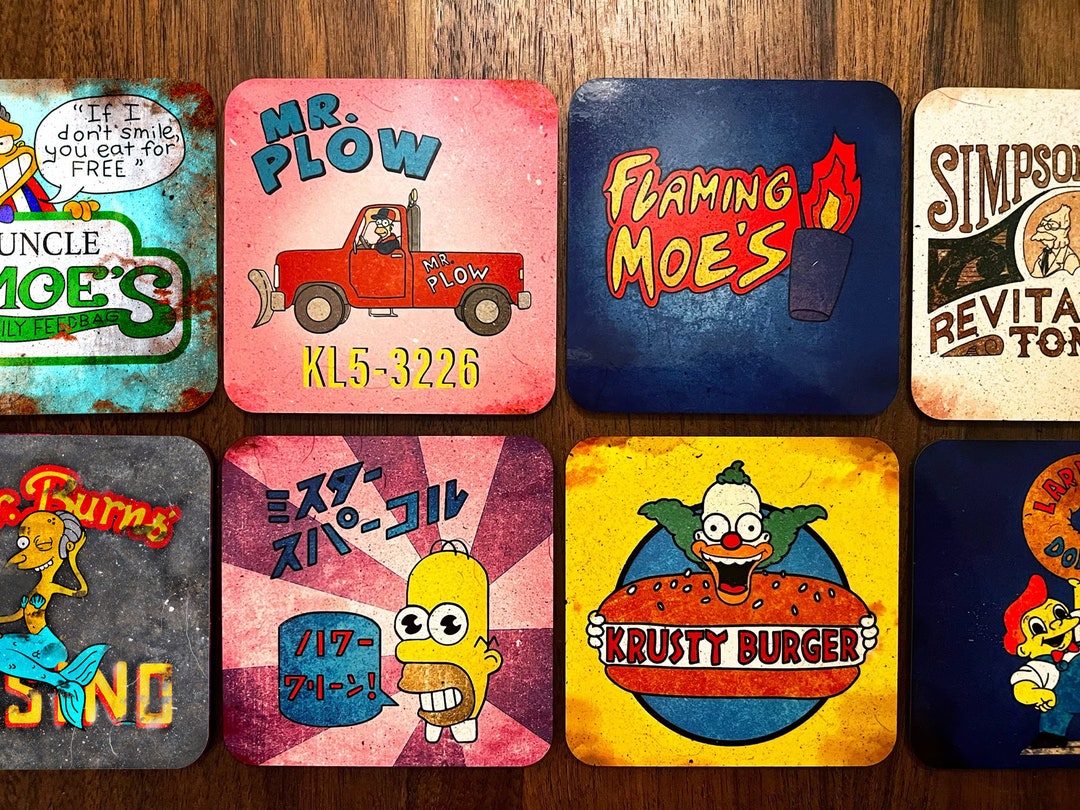 Vintage Simpsons Full Color Coasters - Etsy
