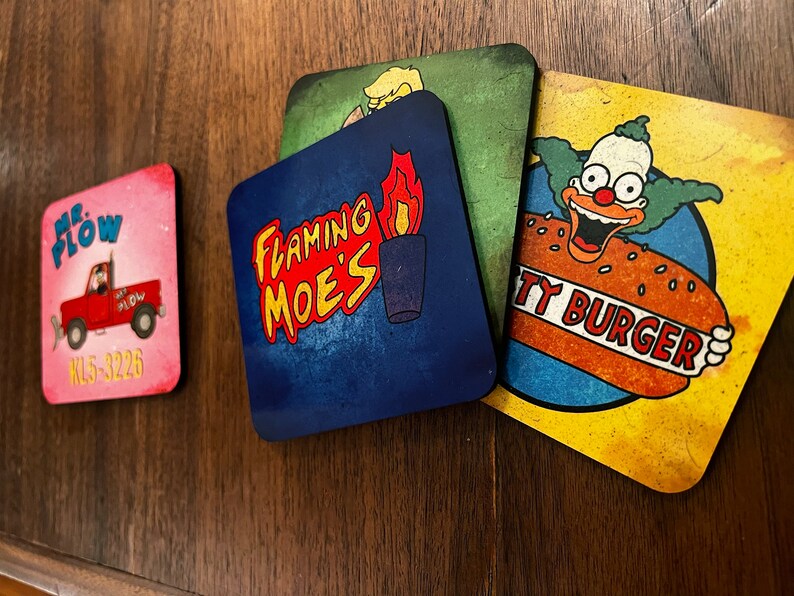 Vintage Simpsons Full Color Coasters - Etsy