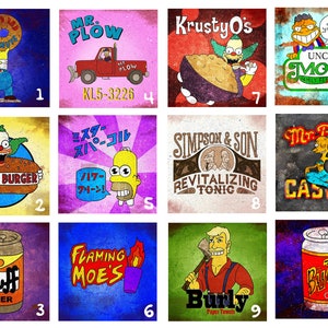 Vintage Simpsons Full Color Coasters - Etsy