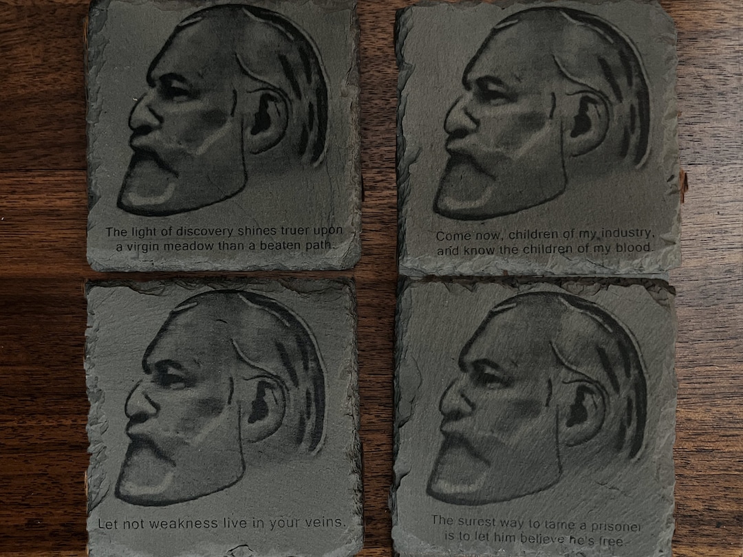 Severance Inspired Kier Eagan "etched" Slate Coasters With Quotes - Etsy