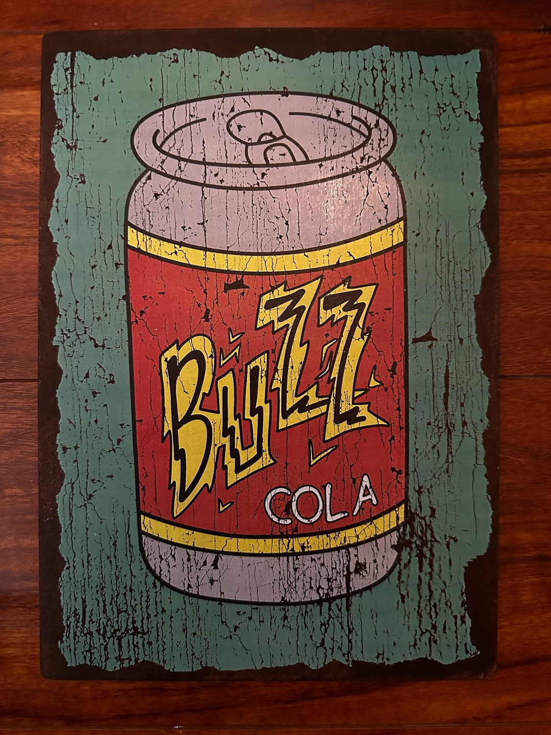 Weathered Vintage Simpsons Buzz Cola Wall Sign - Etsy