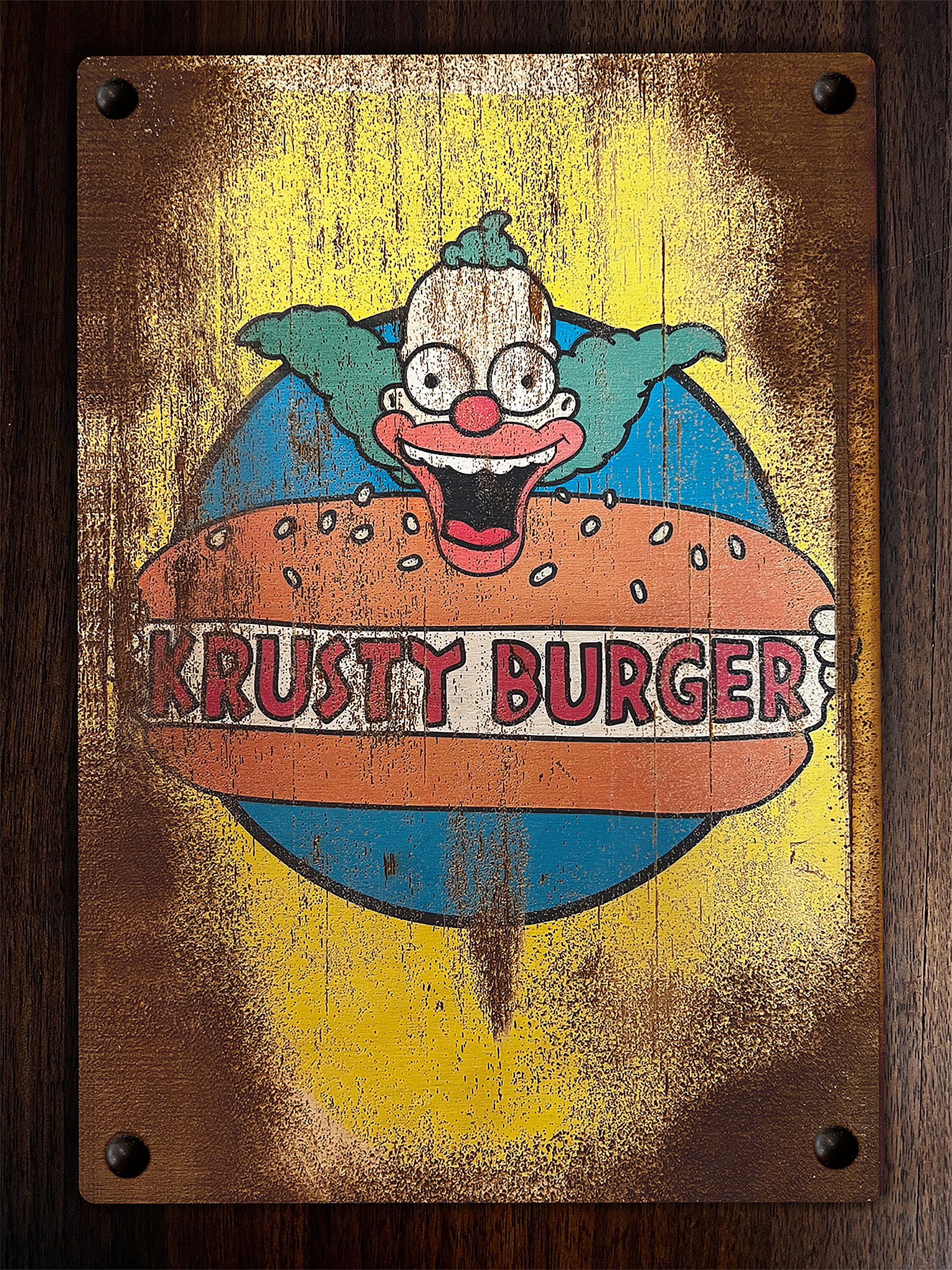 Weathered Vintage Simpsons Krusty Burger Wall Sign - Etsy