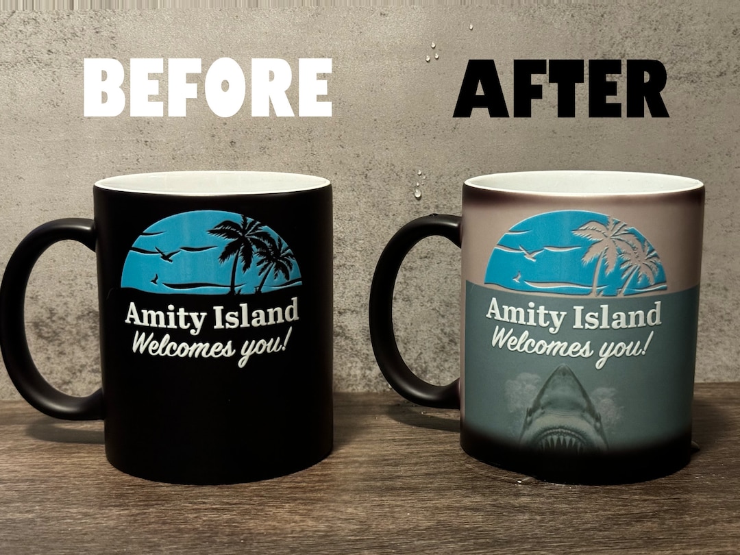 Jaws Inspired Color Changing Mug With Amity Island Logo and Appearing ...