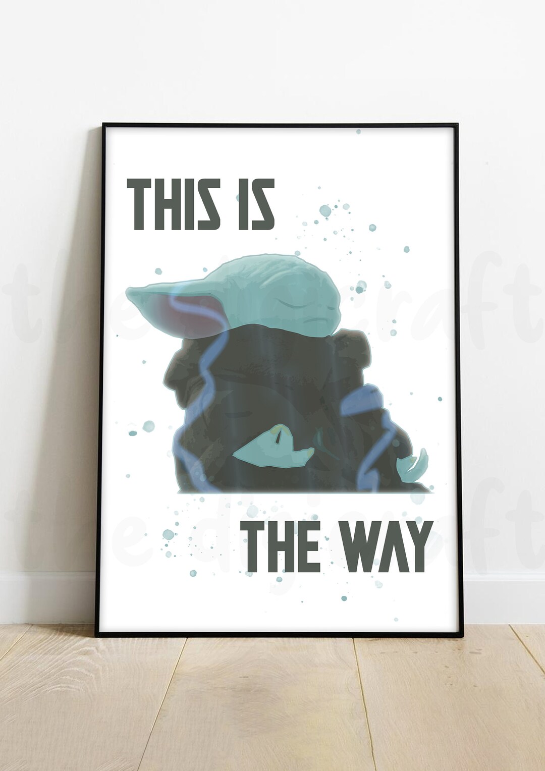 Grogu Star Wars Portrait Print the Child Wall Art Baby Yoda Poster ...