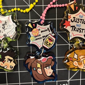 Ace Attorney Detective Gumshoe Ema Skye Bobby Fulbright Acrylic Charm ...
