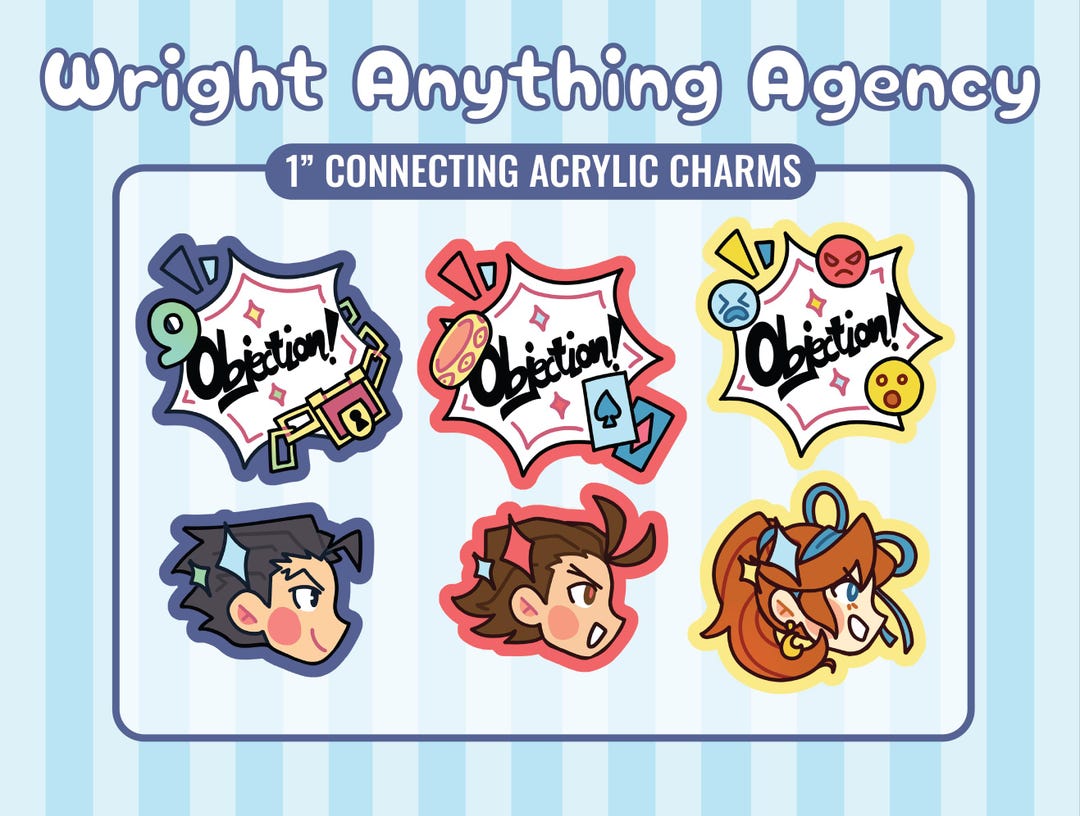 Ace Attorney Phoenix Wright Apollo Justice Athena Cykes Acrylic Charms ...
