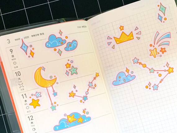 Starry Sky Sticker Sheet | Etsy