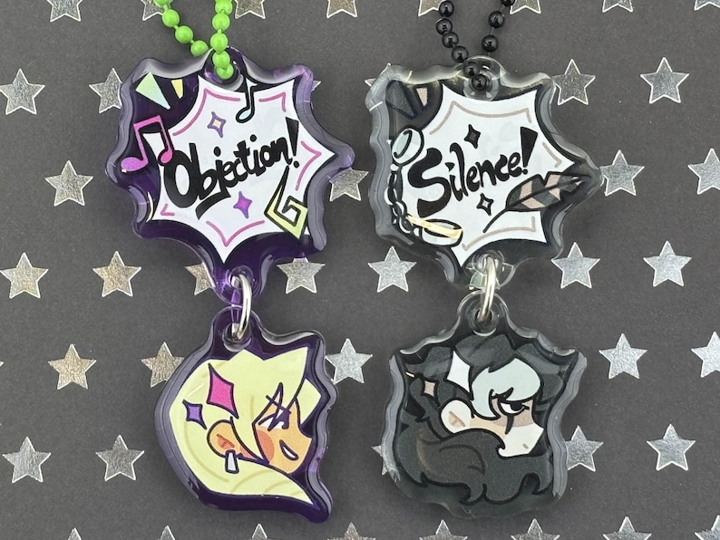 Ace Attorney Klavier Gavin Simon Blackquill Acrylic Charms - Etsy