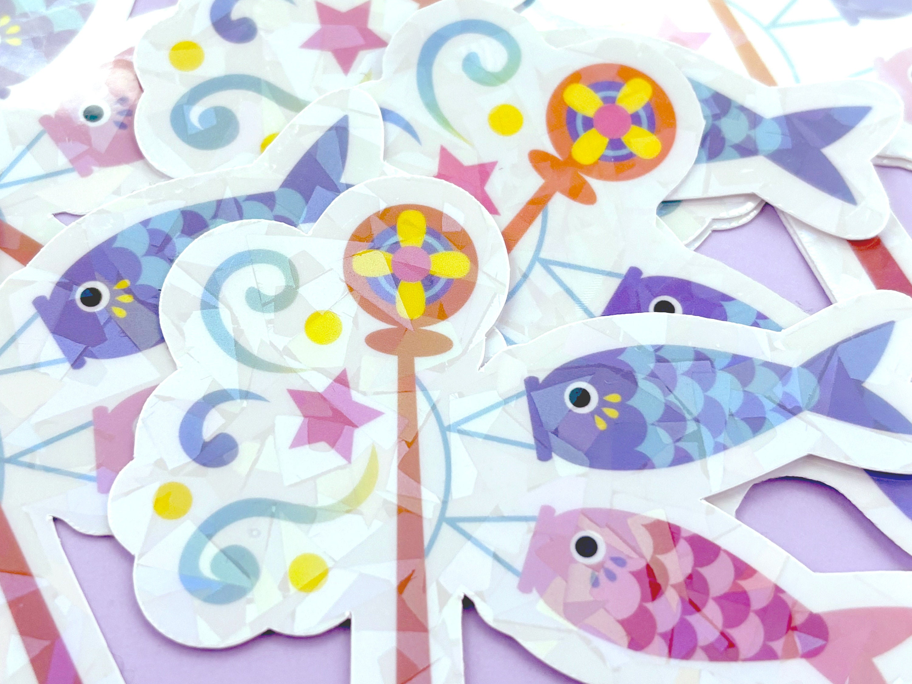 Koinobori Koi Banner Holographic Vinyl Sticker - Etsy
