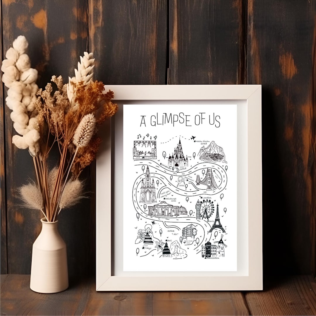 A Glimpse of Us Relationship Map Custom Love Story Digital Print ...