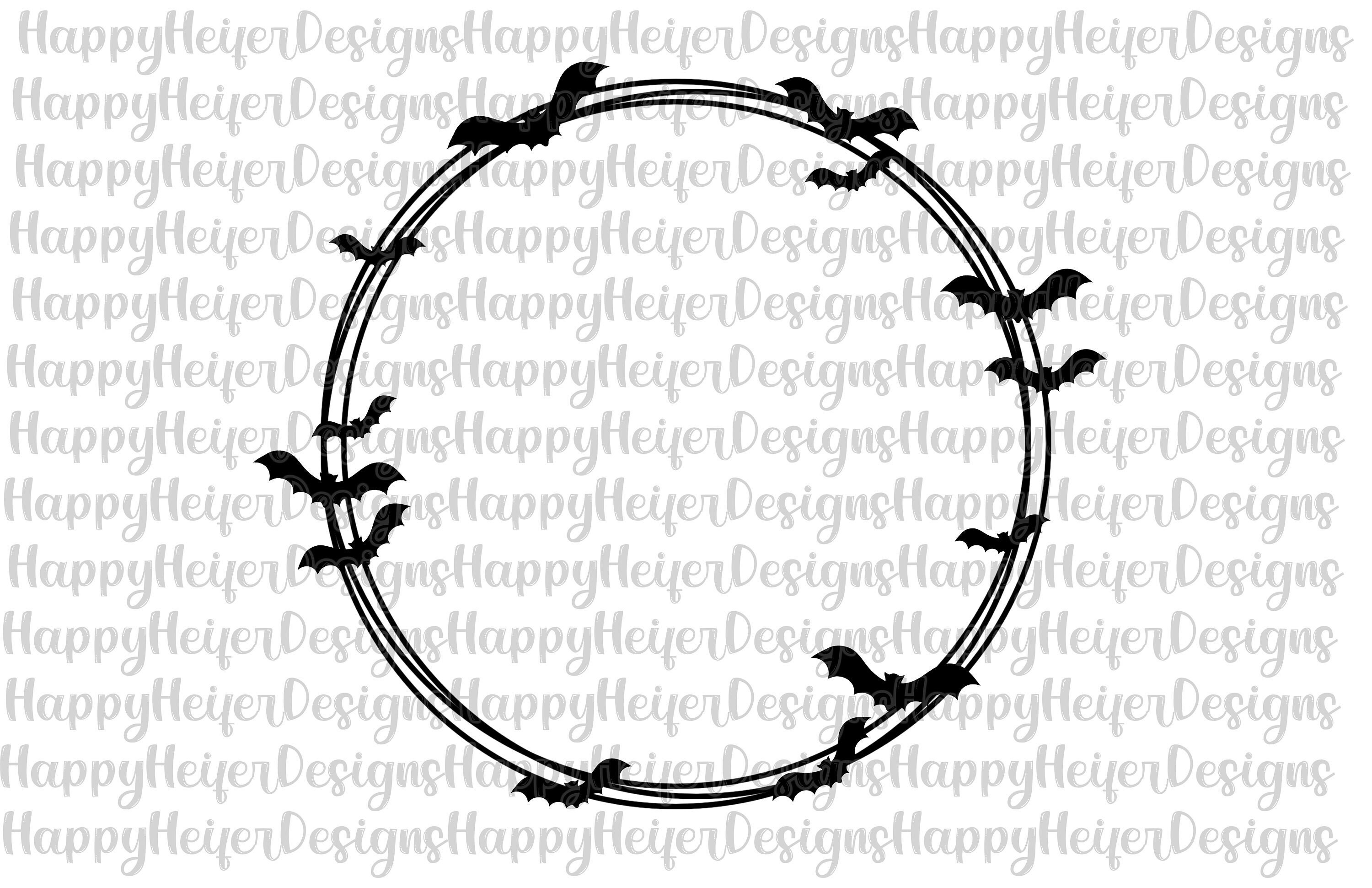 Bat Circle Frame Png - Etsy