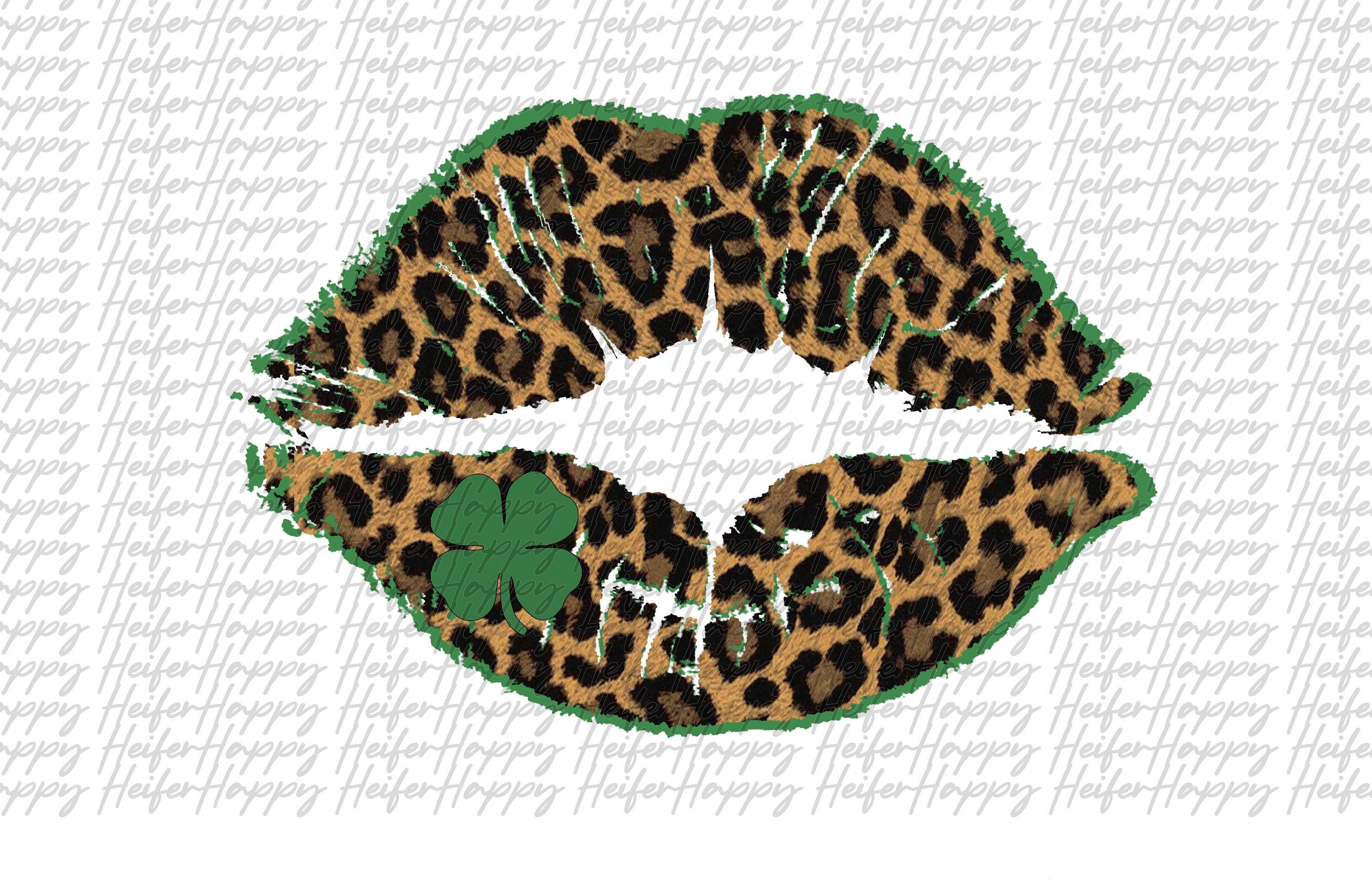Clover Leopard Lips Png - Etsy