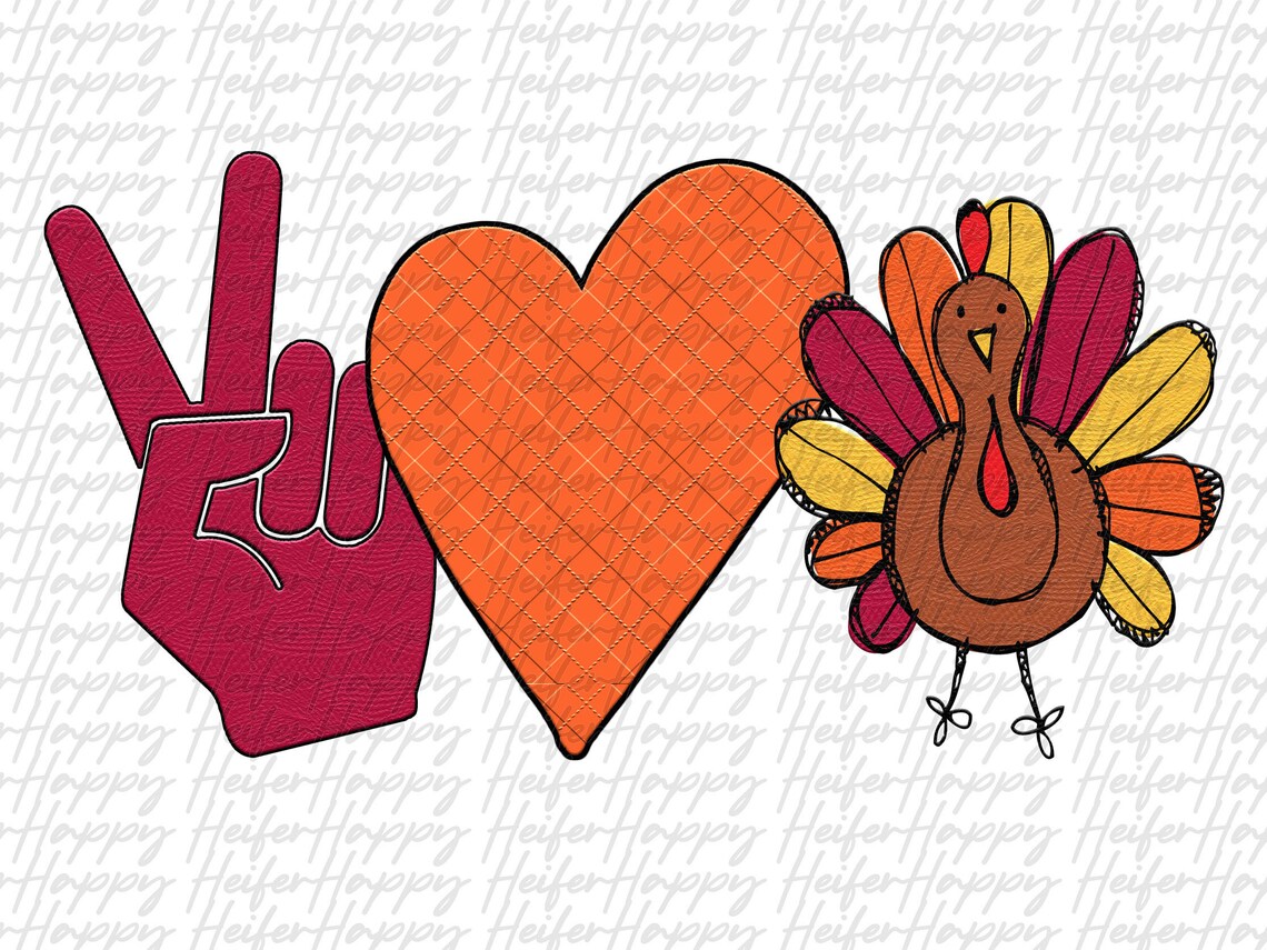 Peace Love Turkey Thanksgiving Digital Download Png - Etsy