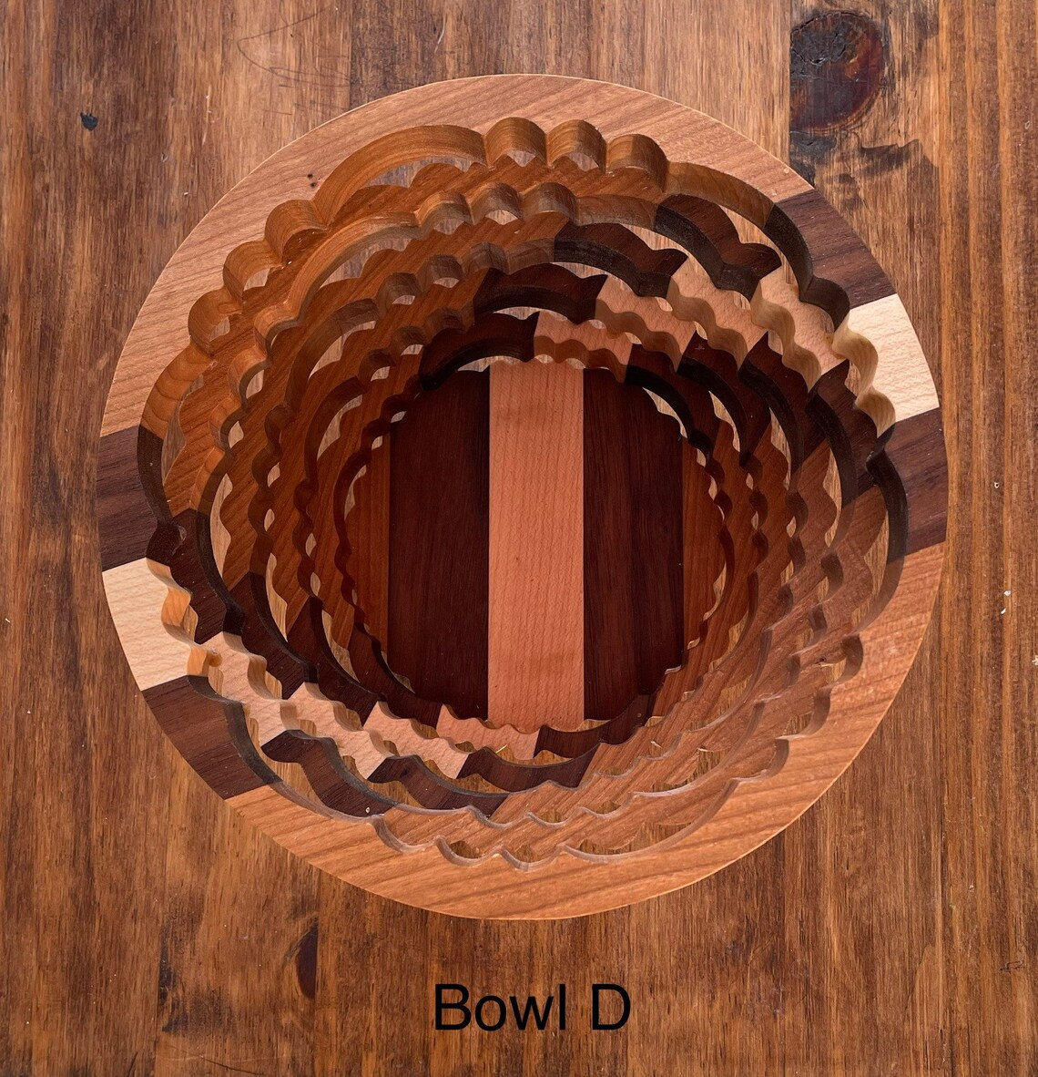 Wooden Scroll Saw Bowl With Semi-circle Pattern, Scroll Saw Basket ...