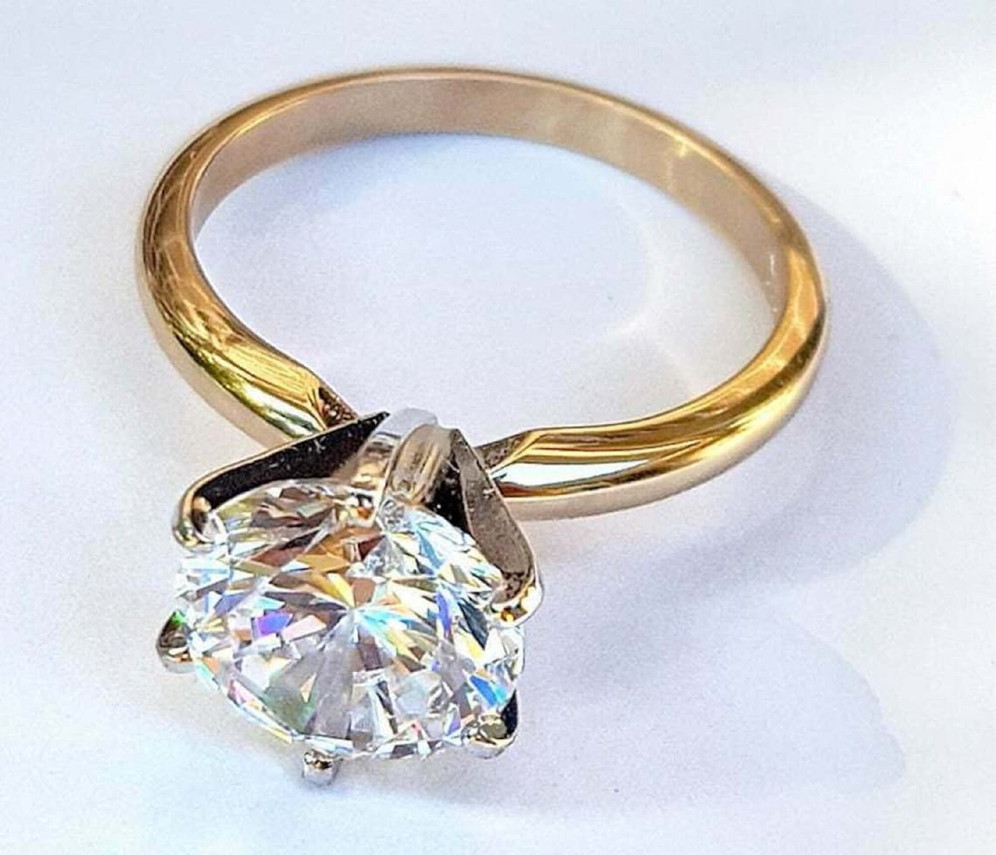 GRA Certified 3CT Round Moissanite Classic Engagement Ring - Etsy