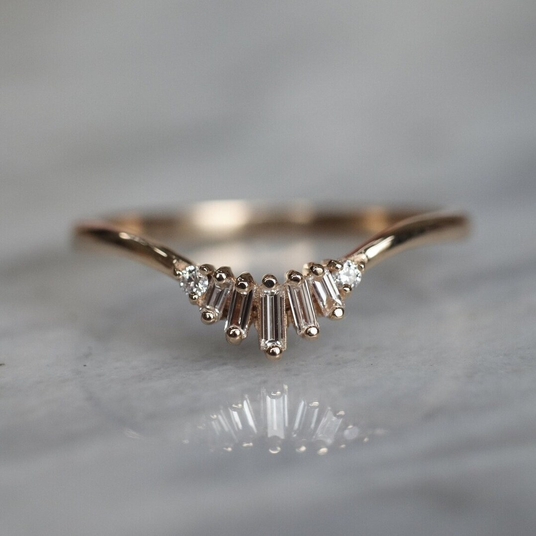 Colorless 0.45TCW Moissanite Dainty Engagement Ring Pretty 14K Solid ...