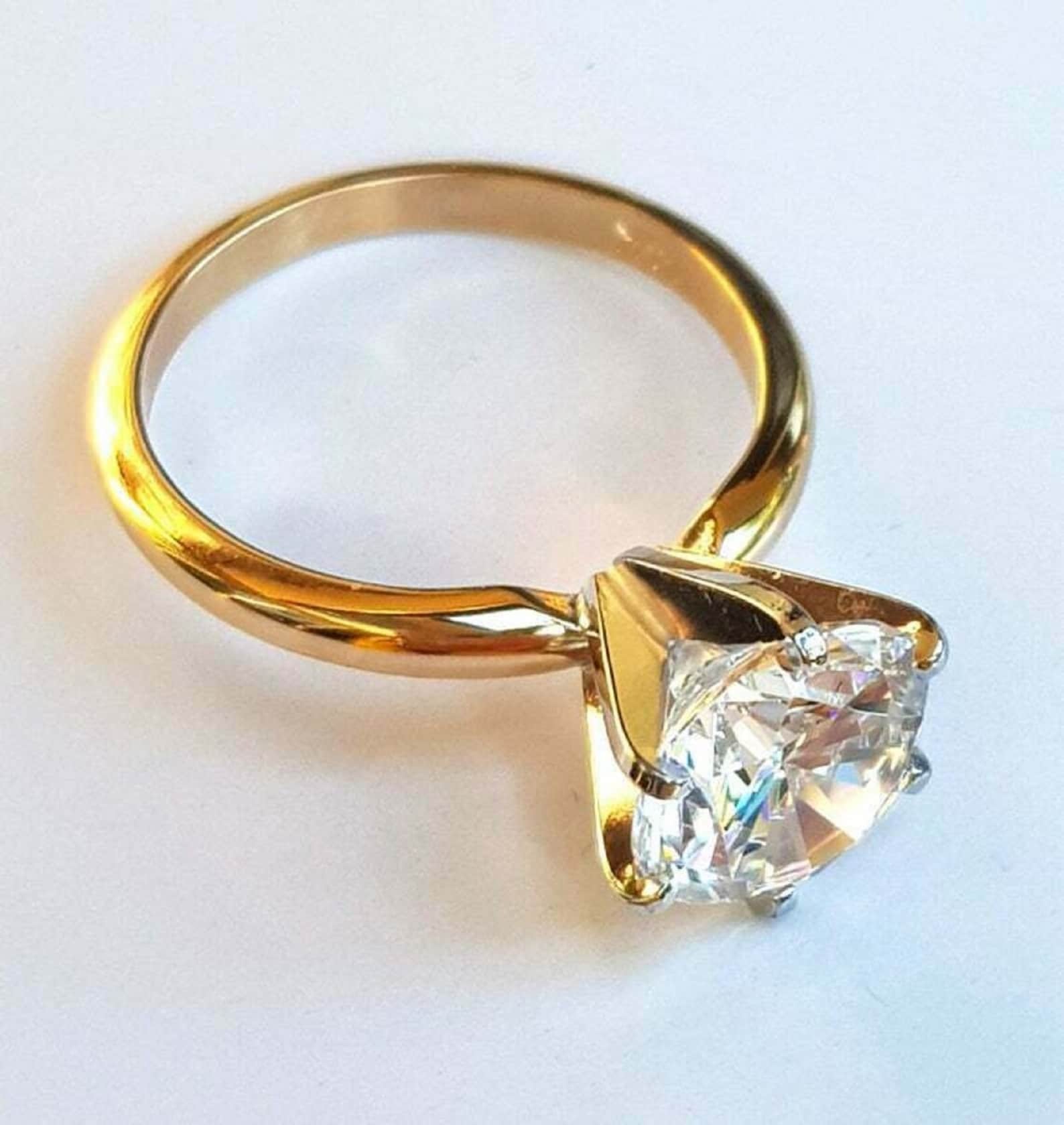 GRA Certified 3CT Round Moissanite Classic Engagement Ring - Etsy