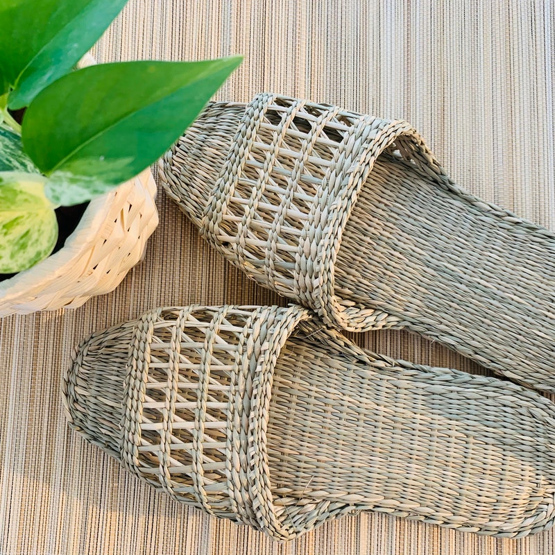 Woven Straw Shoes - Etsy
