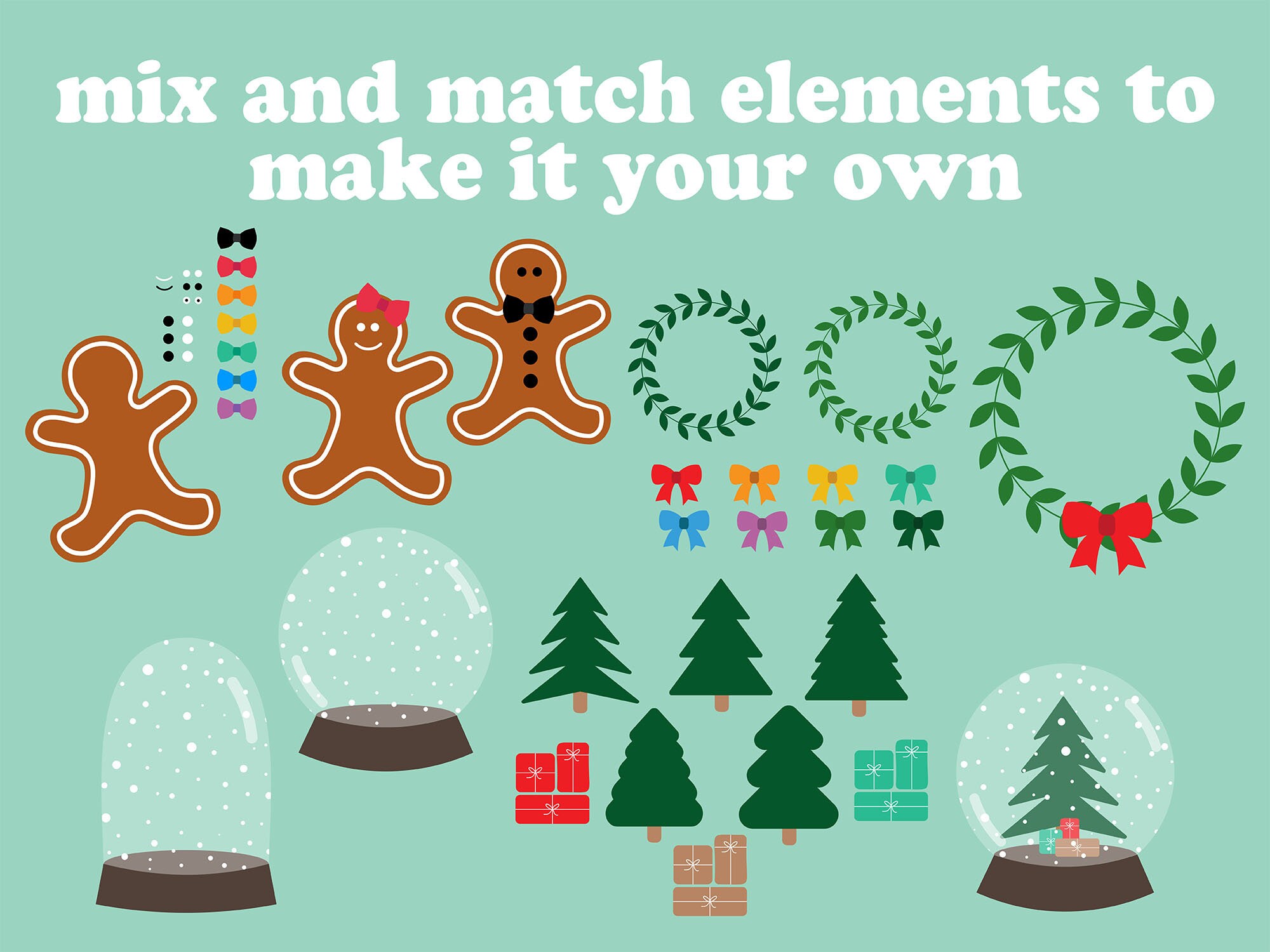 Christmas Clipart Bundle SVG PNG EPS, Commercial Use Christmas Clip Art ...
