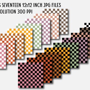 Retro Checker Digital Paper Checked Pattern JPG Files 12x12 Digital ...