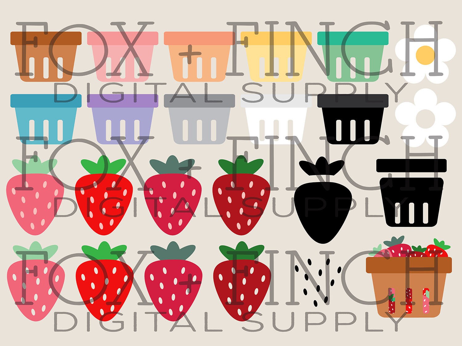 Strawberry SVG PNG EPS Commercial Use - Strawberries Clipart Bundle ...